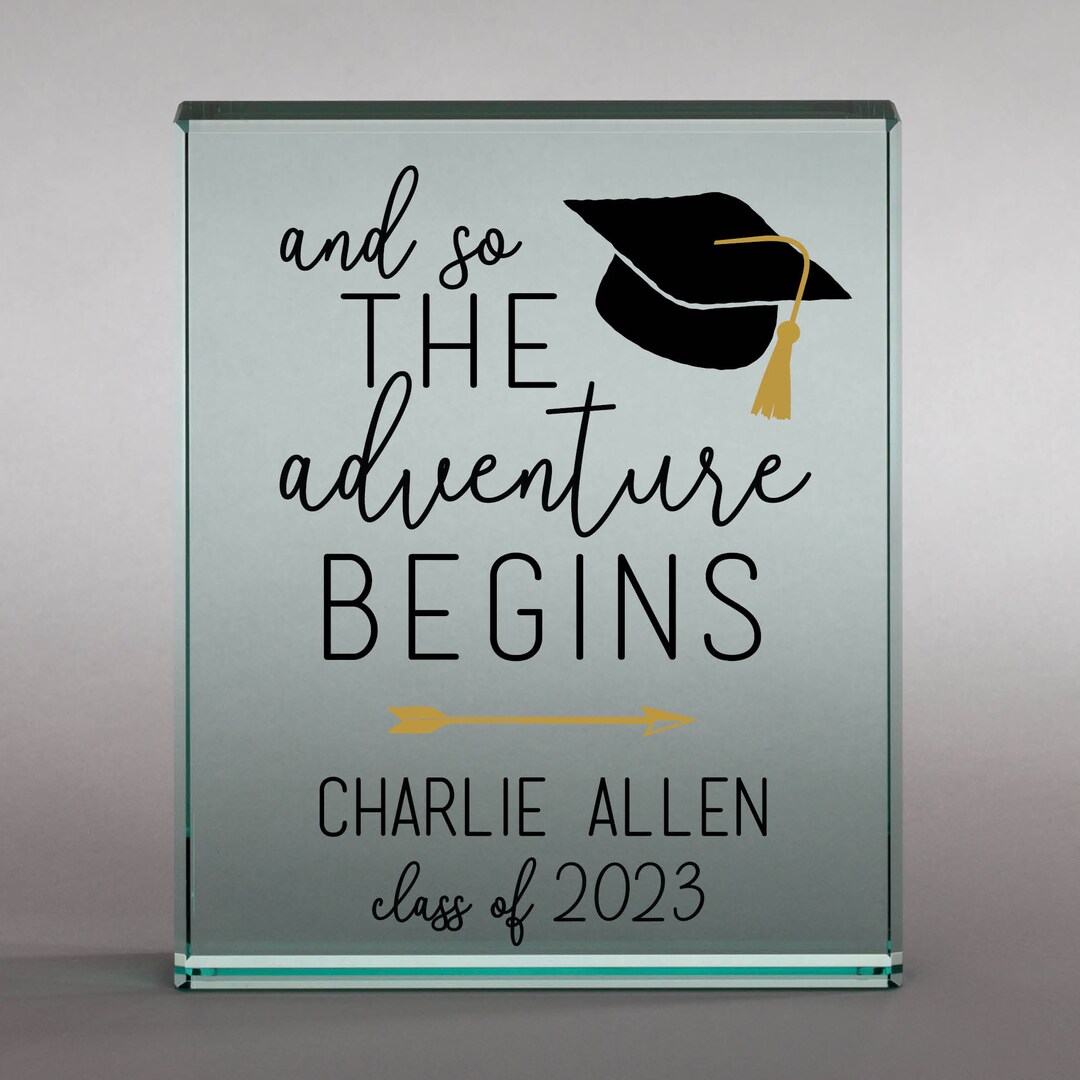 And so the Adventure Begins Graduation Glass Keepsake,graduation ...