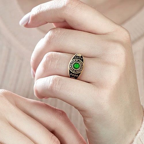 Rose Gold Women's Class Ring, Personalized Graduation Ring - Etsy