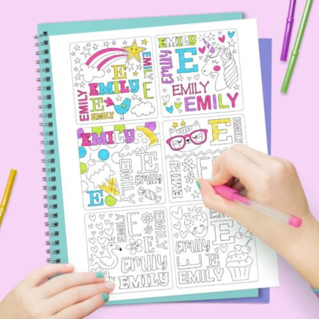 Color Your Own Sticker Girl Personalized Sticker Set, DIY Sticker Set ...