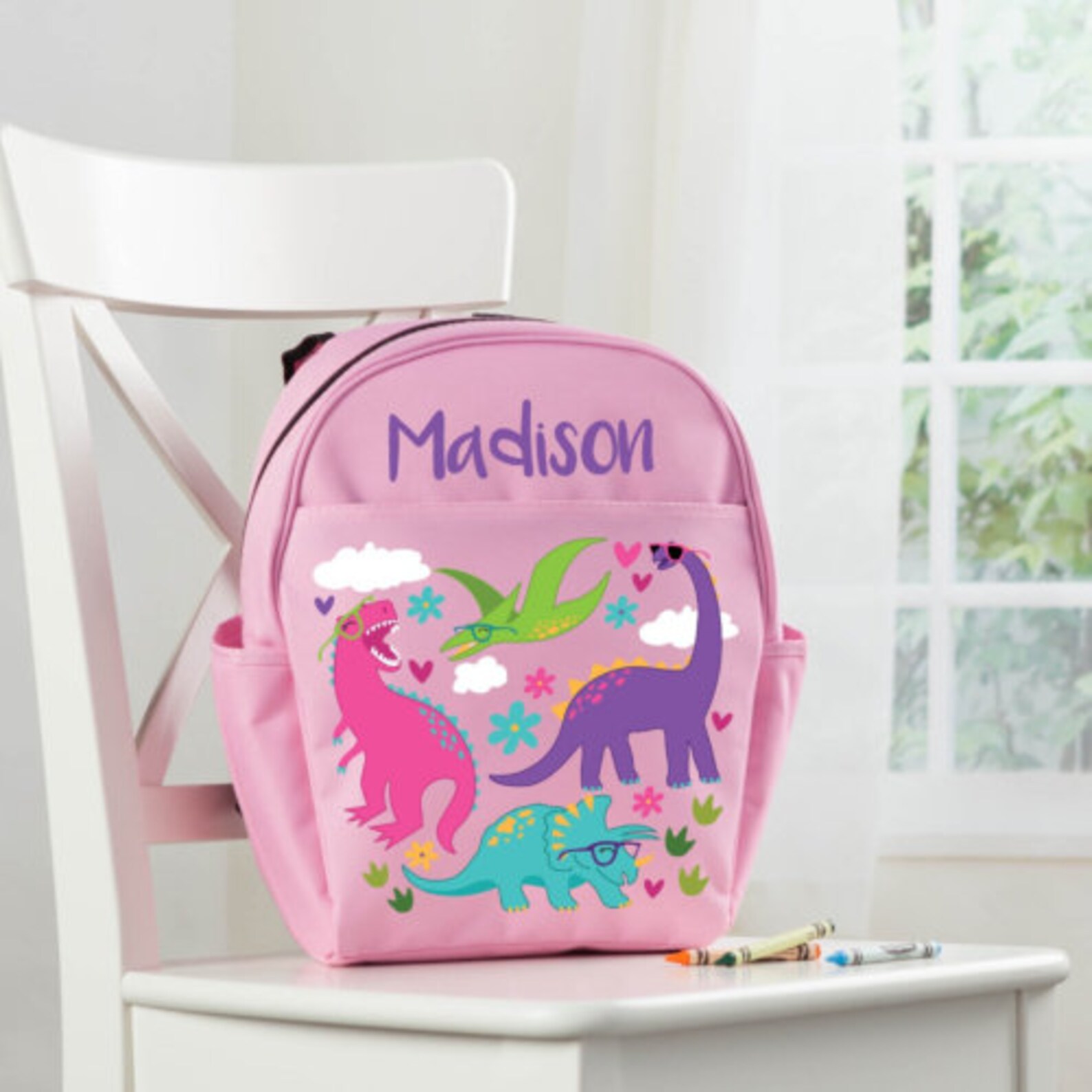 Colorful Dinosaurs Personalized Pink Toddler Backpack - Etsy