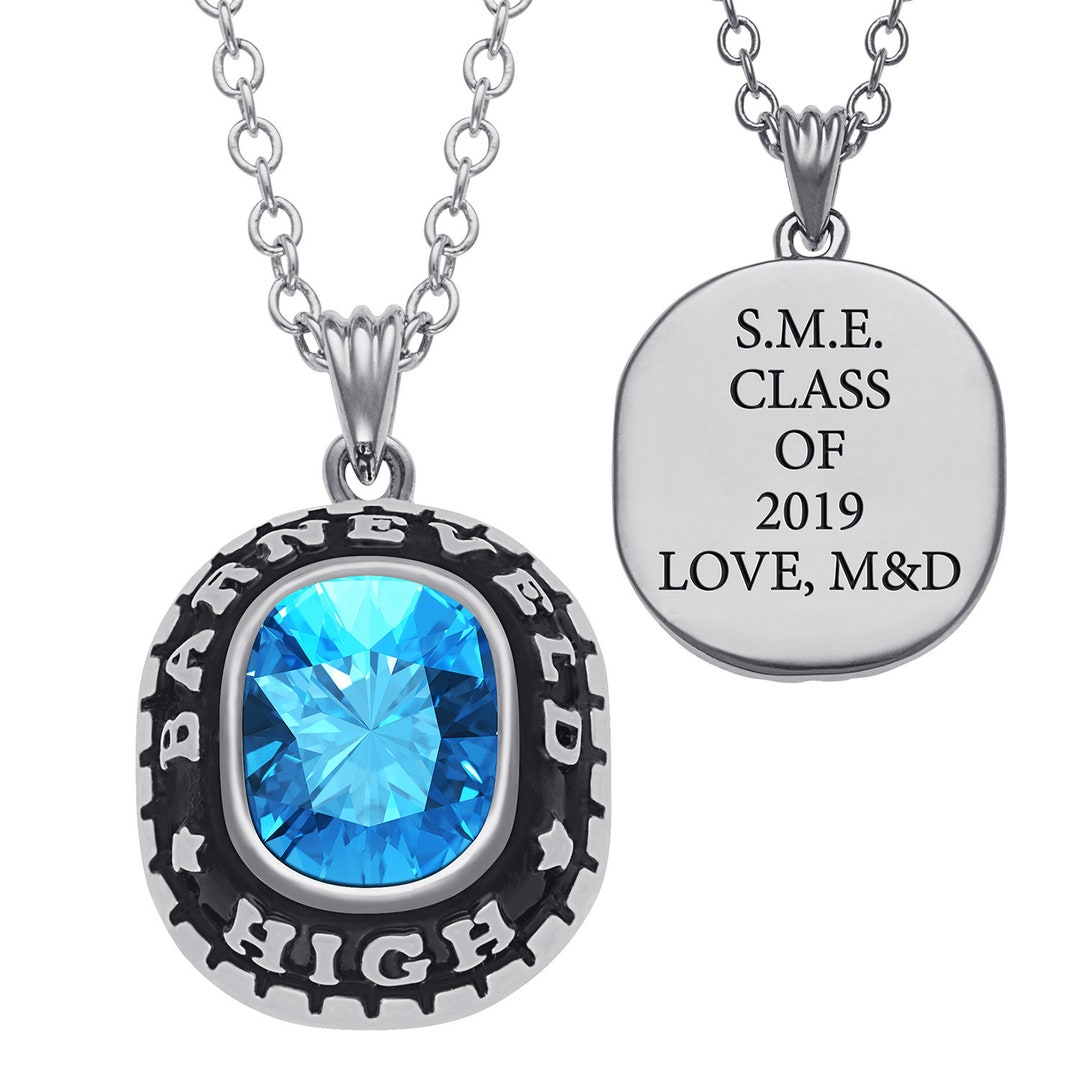 Ladies/women's Birthstone Custom Class/graduation Pendant in Silver ...