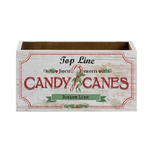 Candy Canes Design White Wood Storage Box Candy Treat Box - Etsy