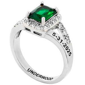 Birthstone High School College Class Ring, Women's Sterling Silver ...