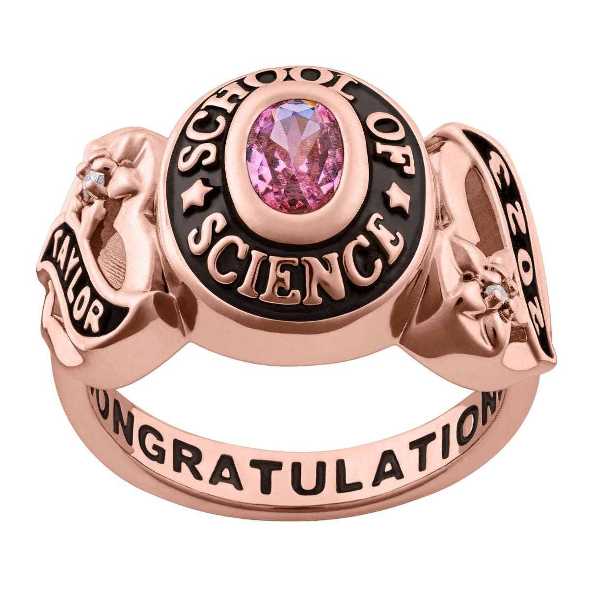 Ladies Rose Gold Sweetheart Class Ring customized Class Ring personalized Women s Class Ring college high School Class Ring Etsy Israel