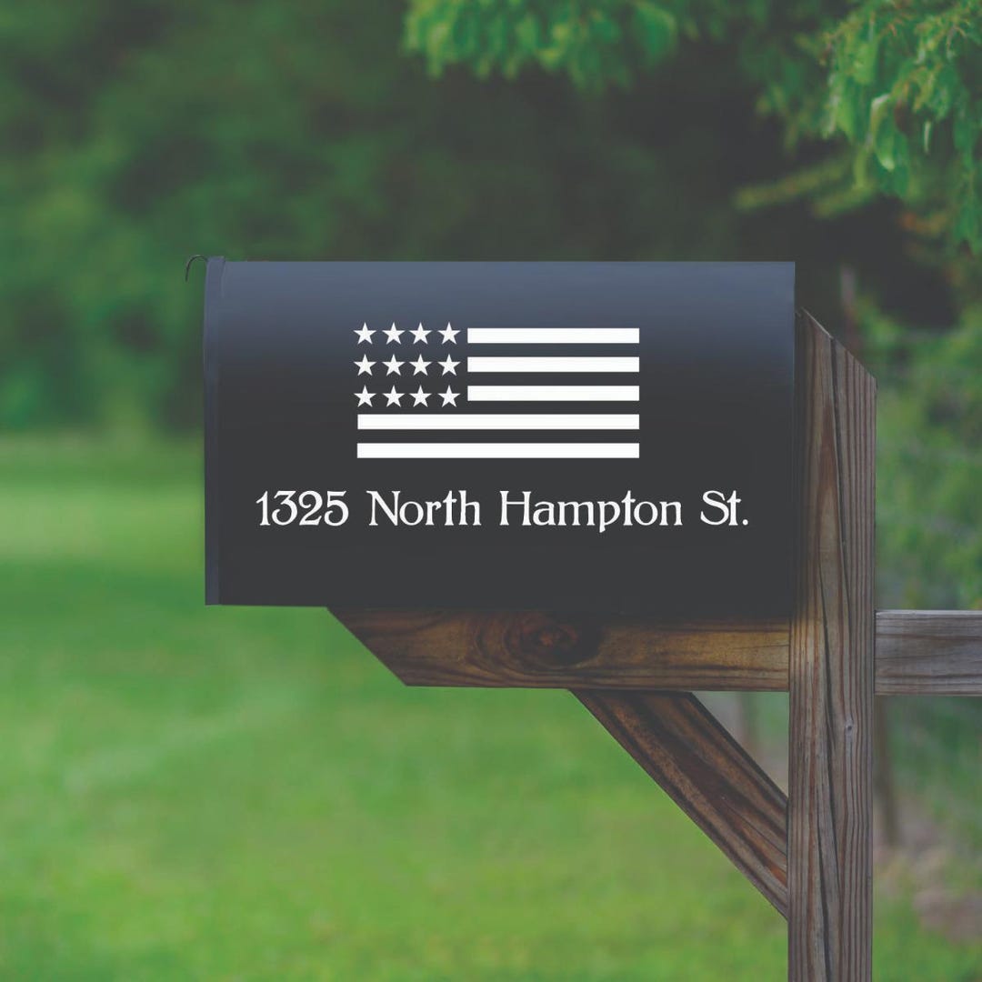American Flag Personalized Mailbox Decal, Patriotic Vinyl Stickers - Etsy