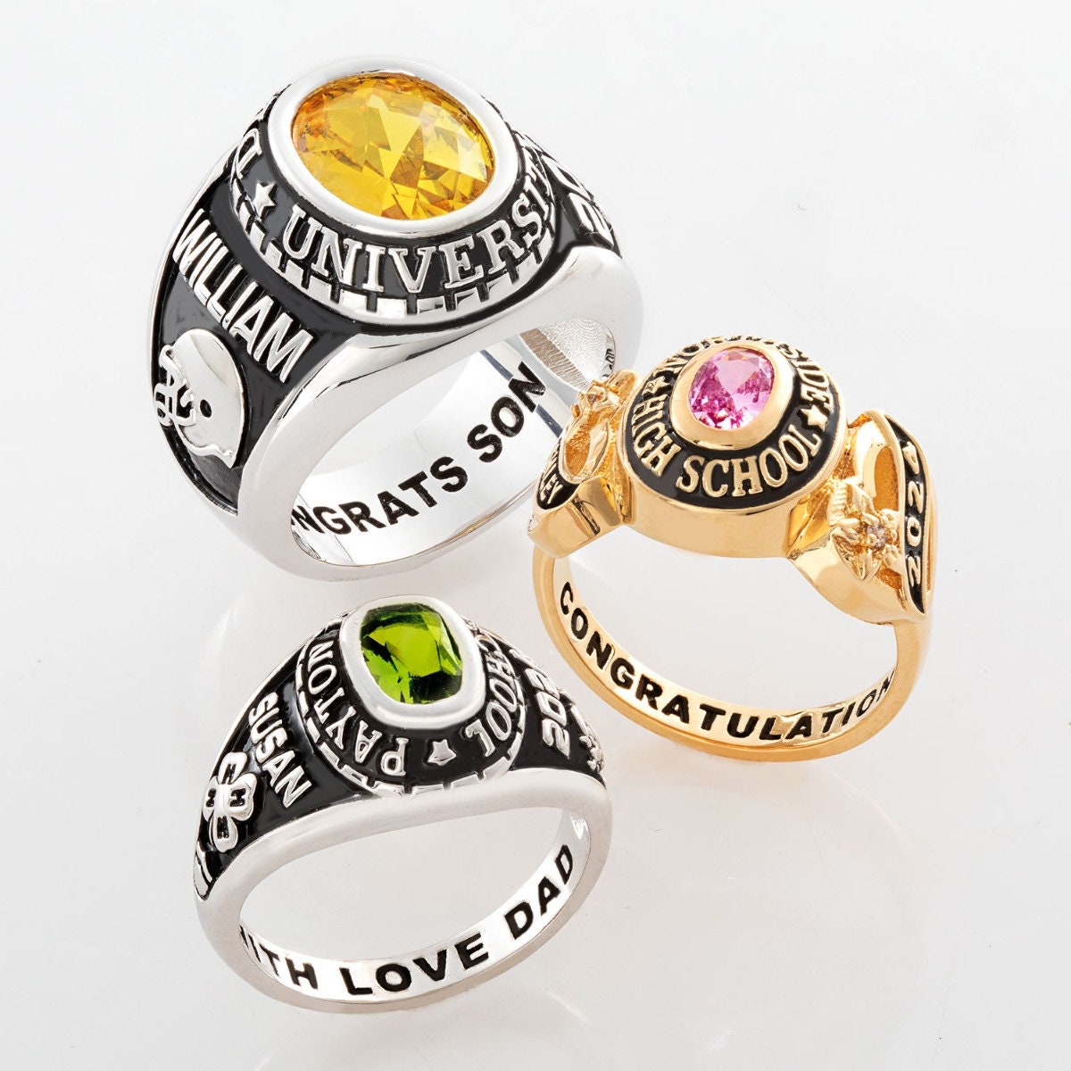 Ladies Gold Sweetheart Class Ring Customized Class Ring - Etsy