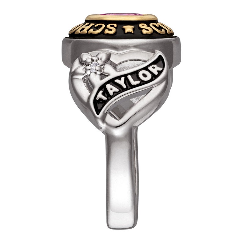 Girls High School or College Class Ring, Platinum and Gold Celebrium ...