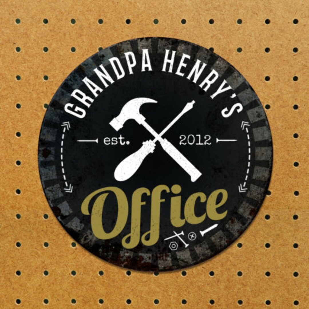 Retro Tool Personalized Round Metal Sign, Personalized Outdoor Home ...