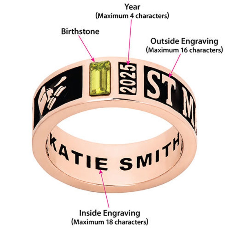 Women's Rose Gold CELEBRIUM™ Band Class Ring Women's - Etsy