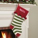 Green Striped Personalized Knit Stocking, Personalized Christmas ...