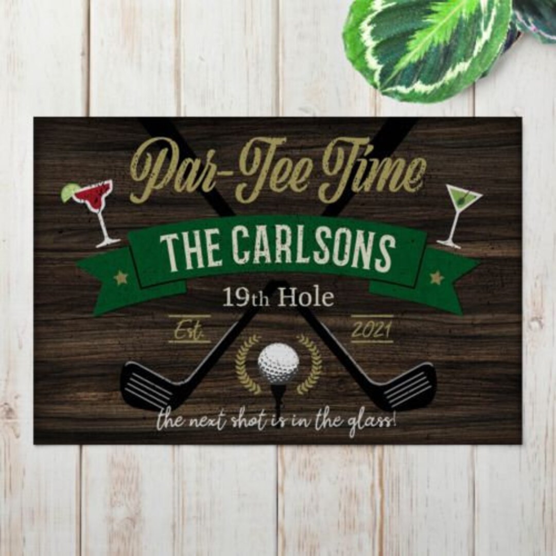 Personalized Golf Doormat, Par-tee Time Welcome Mat - Etsy