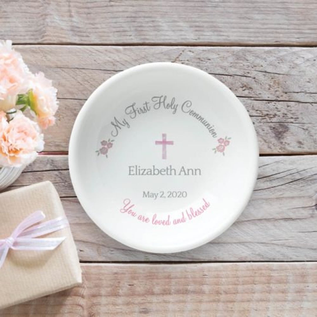 First Holy Communion Personalized Trinket Dish, First Communion Gifts ...