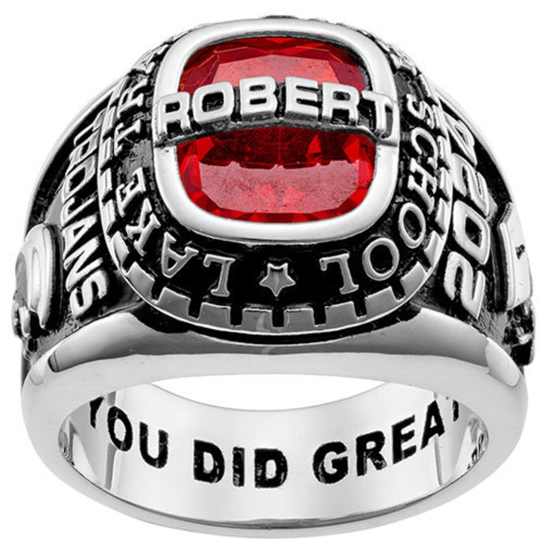 Men's Personalized Class Ring. Sterling Silver. Highschool or College ...