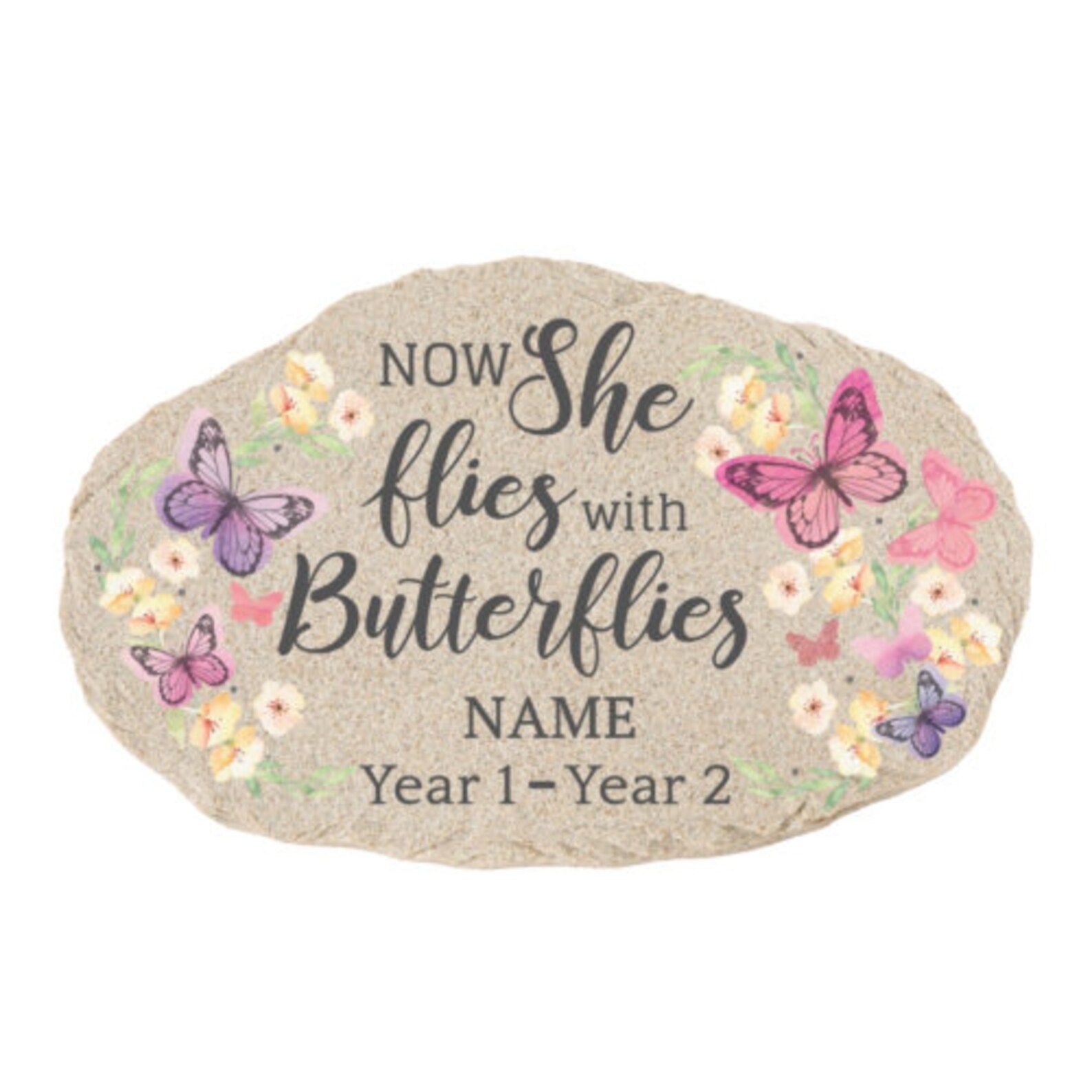 Now She Flies With Butterflies Personalized Garden Stone - Etsy