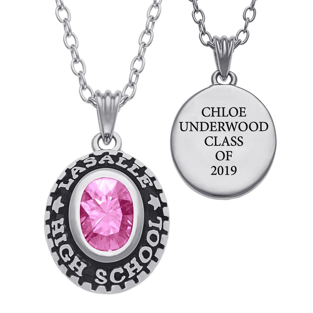 Ladies/women's Birthstone Custom Class/graduation Pendant/necklace in ...