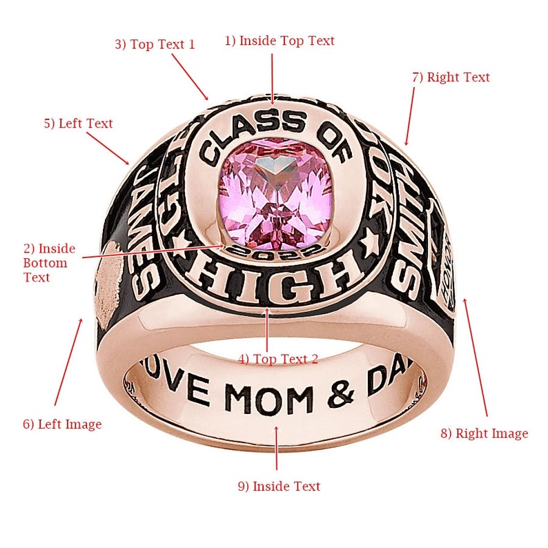 Men's Rose Gold Celebrium Traditional Class Ring, Customized Men's ...