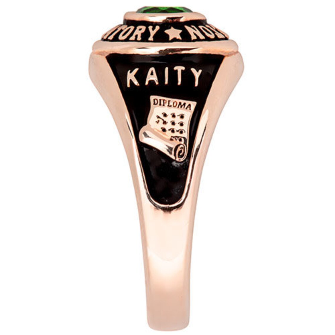 Rose Gold Women's Class Ring, Personalized Graduation Ring - Etsy