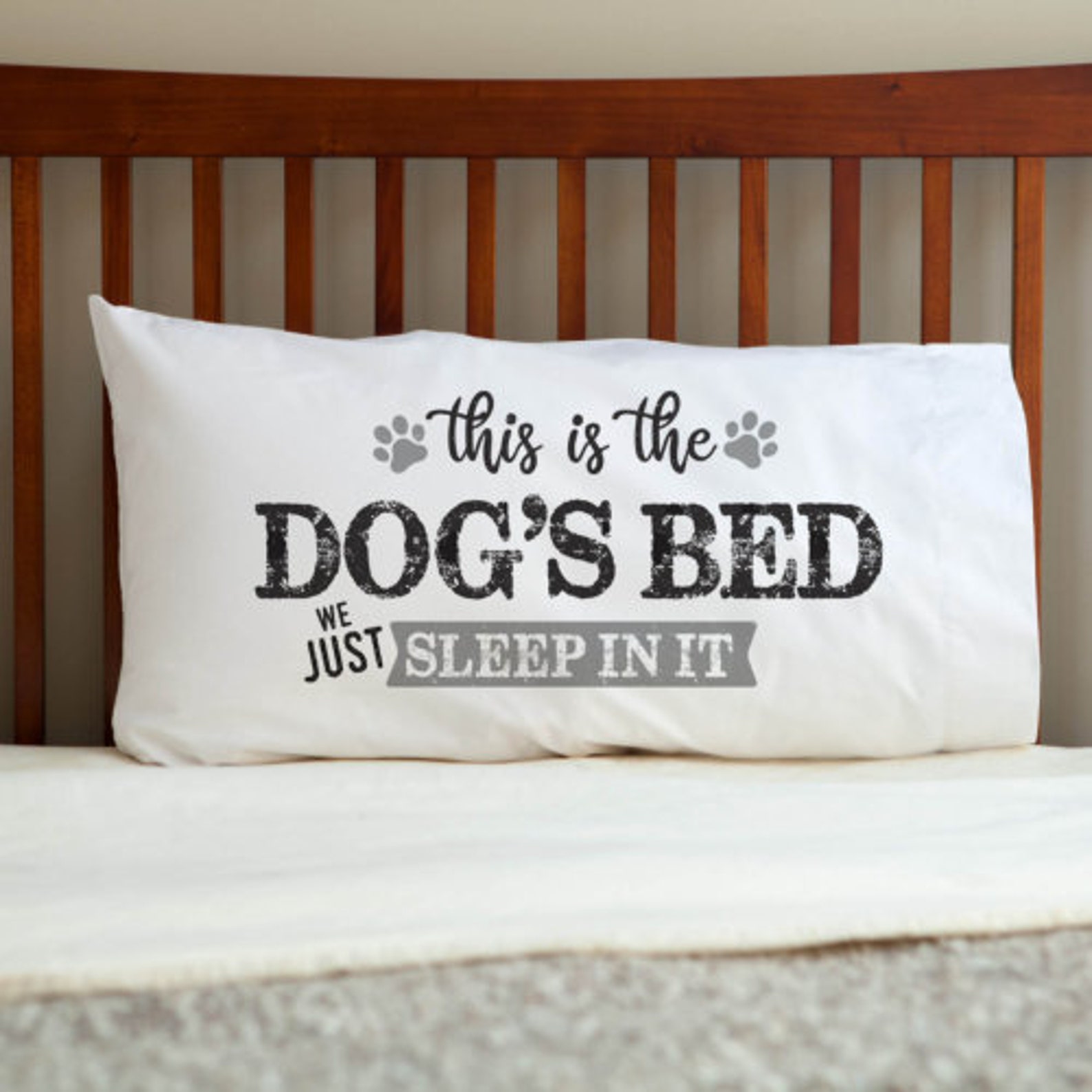 Humorous Dog Pillowcase, "this is the Dog's Bed", 20"x31" - Etsy