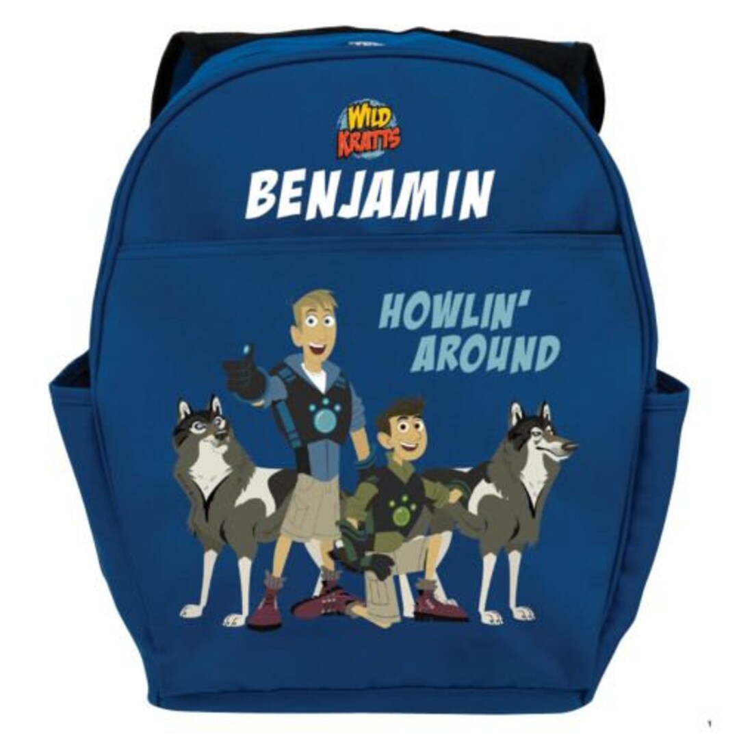 Wild Kratts Howlin Around Blue Youth Backpack, Personalized Toddler ...