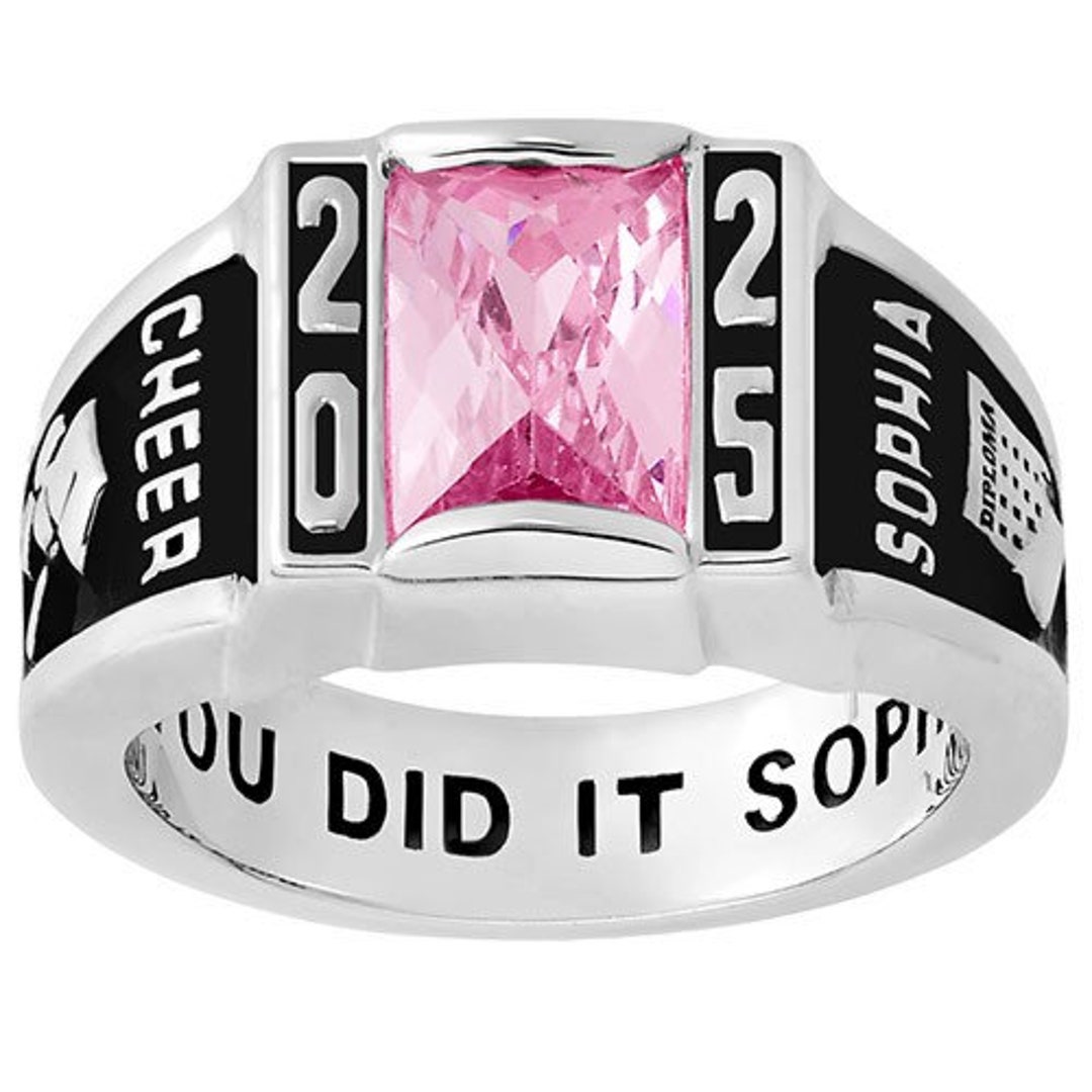 Lady's Birthstone Personalized Class Ring, Graduation Ring, Ladies ...