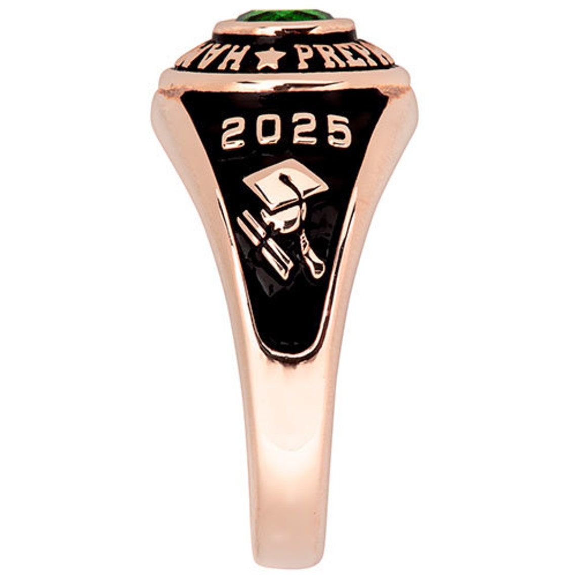 Rose Gold Women's Class Ring, Personalized Graduation Ring - Etsy