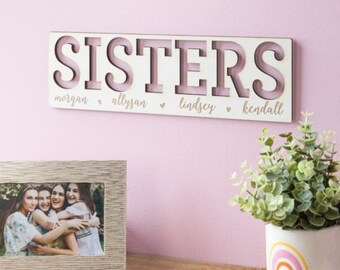 Sisters Wood Sign | Etsy