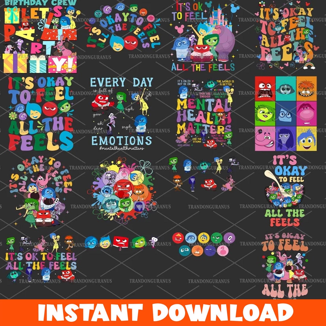 Pack 15 Cartoon Emotions Png, Its Okay to Feel All the Feels Png ...