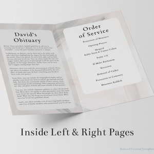 Jewish Funeral Program Template With Star, Obituary Template, Printable ...