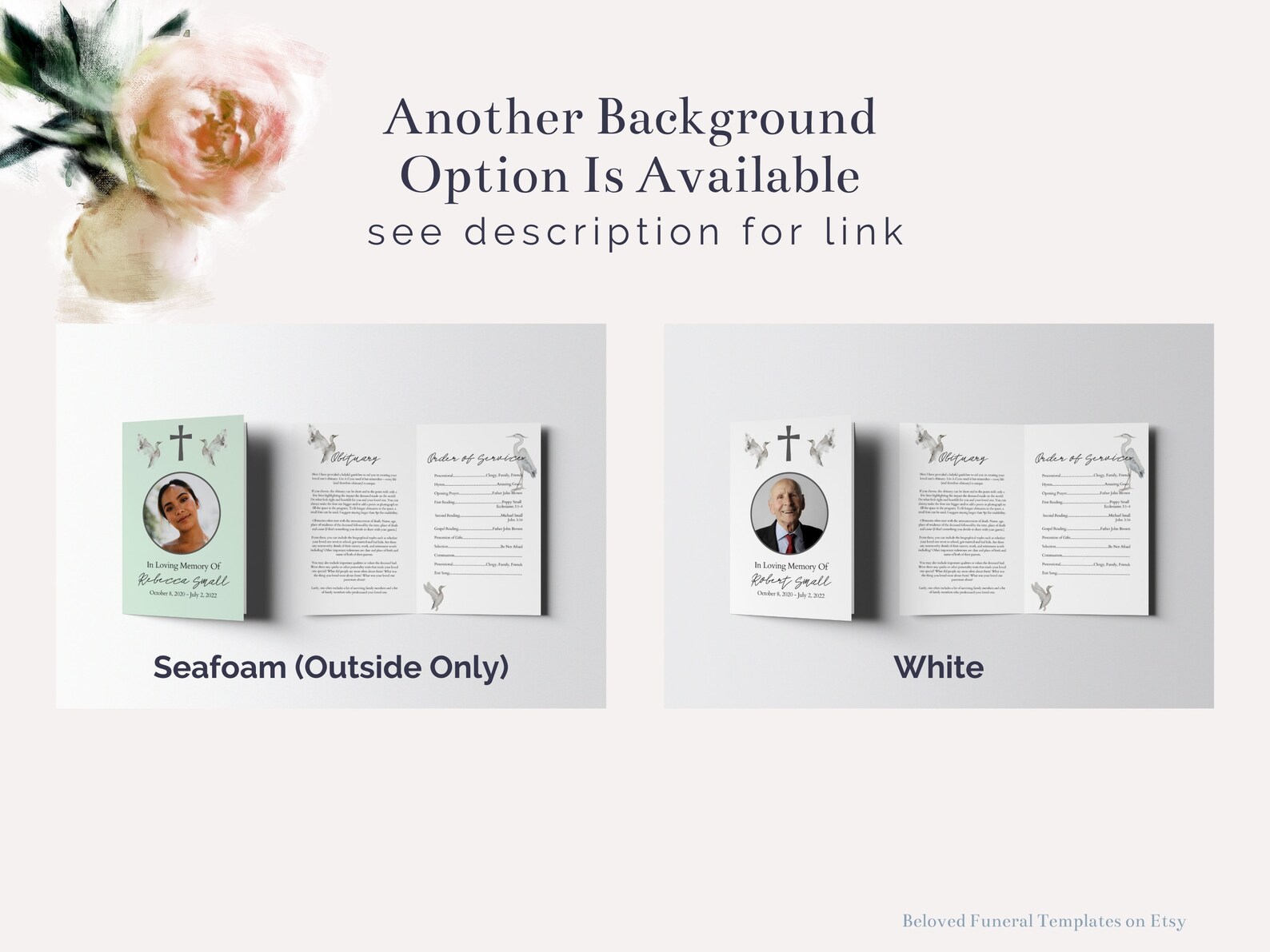 Christian Funeral Program Template With Cross, Obituary Template, in ...