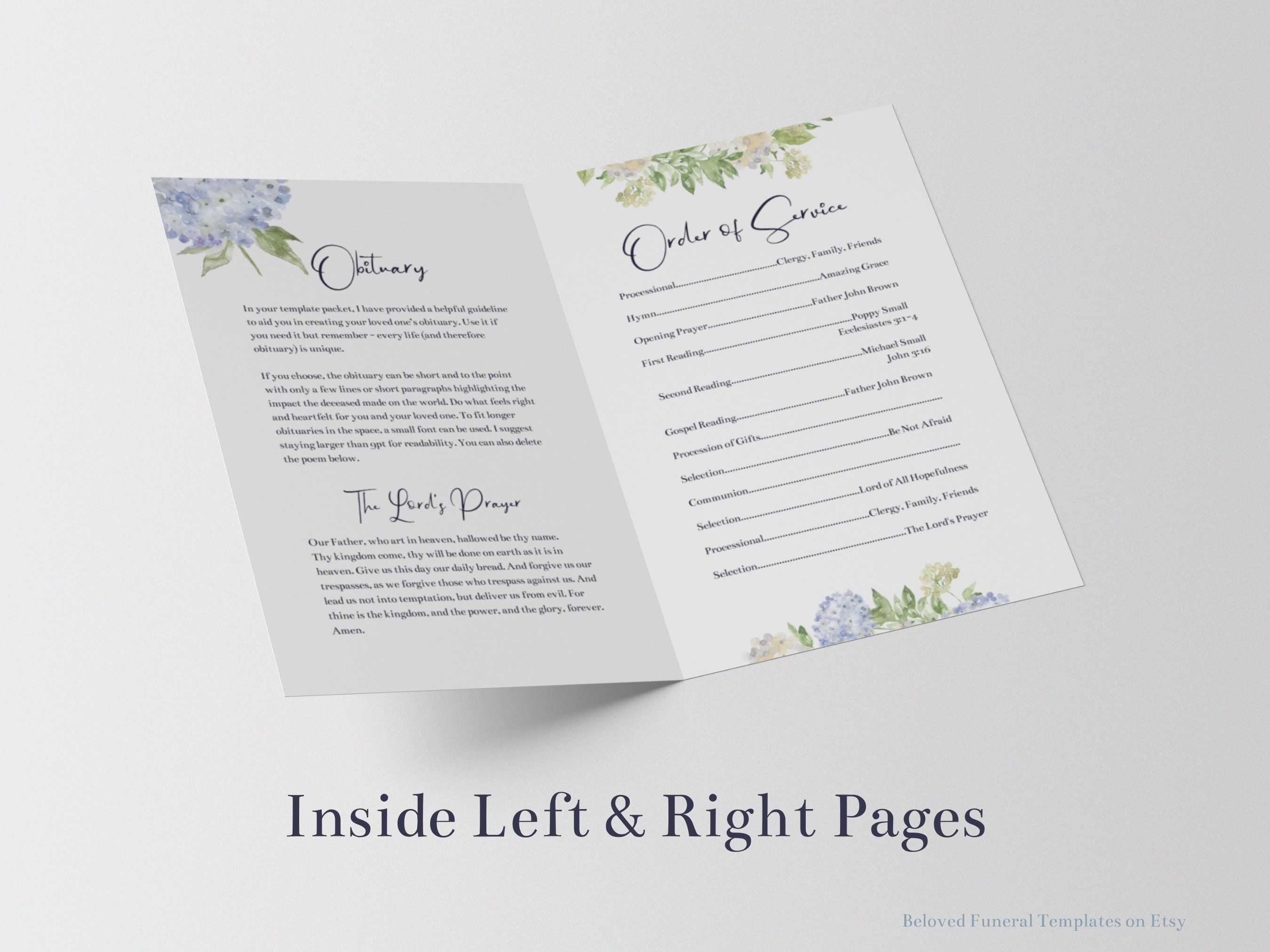 Christian Funeral Program Template With Cross, Obituary Template ...