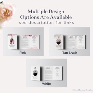 Jewish Funeral Program Template With Star, Obituary Template, Printable ...