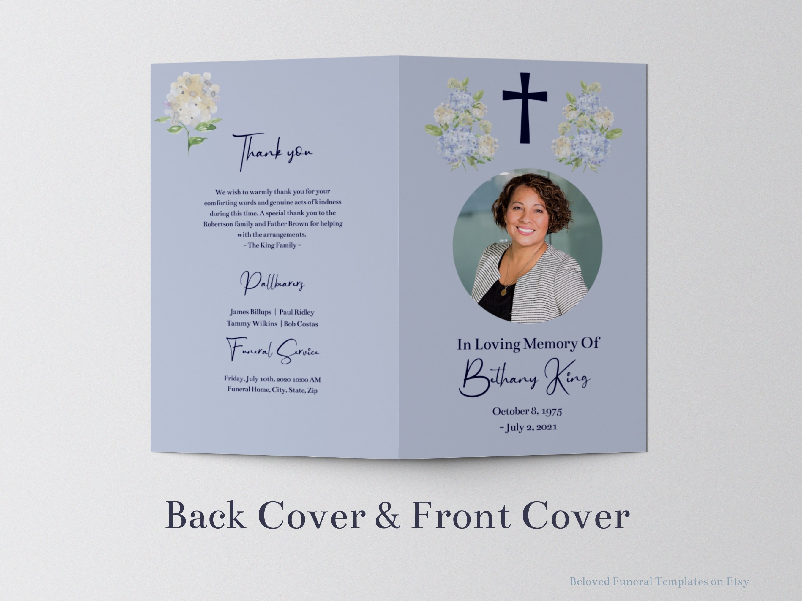 Christian Funeral Program Template With Cross, Obituary Template ...