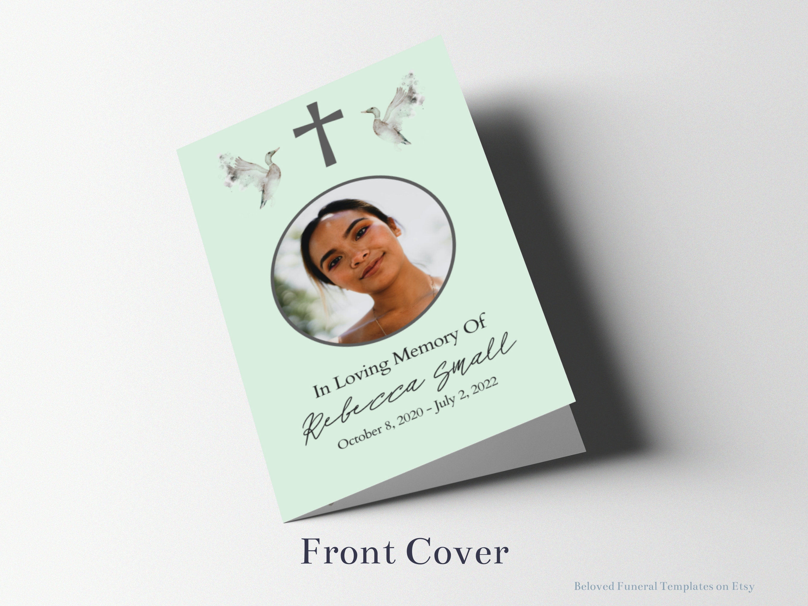 Christian Funeral Program Template With Cross, Obituary Template ...