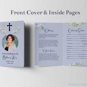 Christian Funeral Program Template With Cross, Obituary Template ...