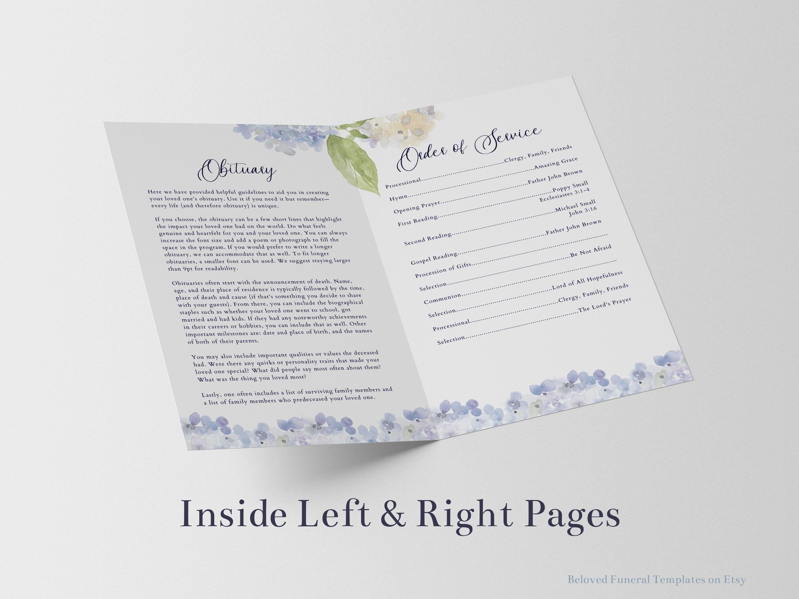 Christian Funeral Program Template With Cross, Obituary Template ...