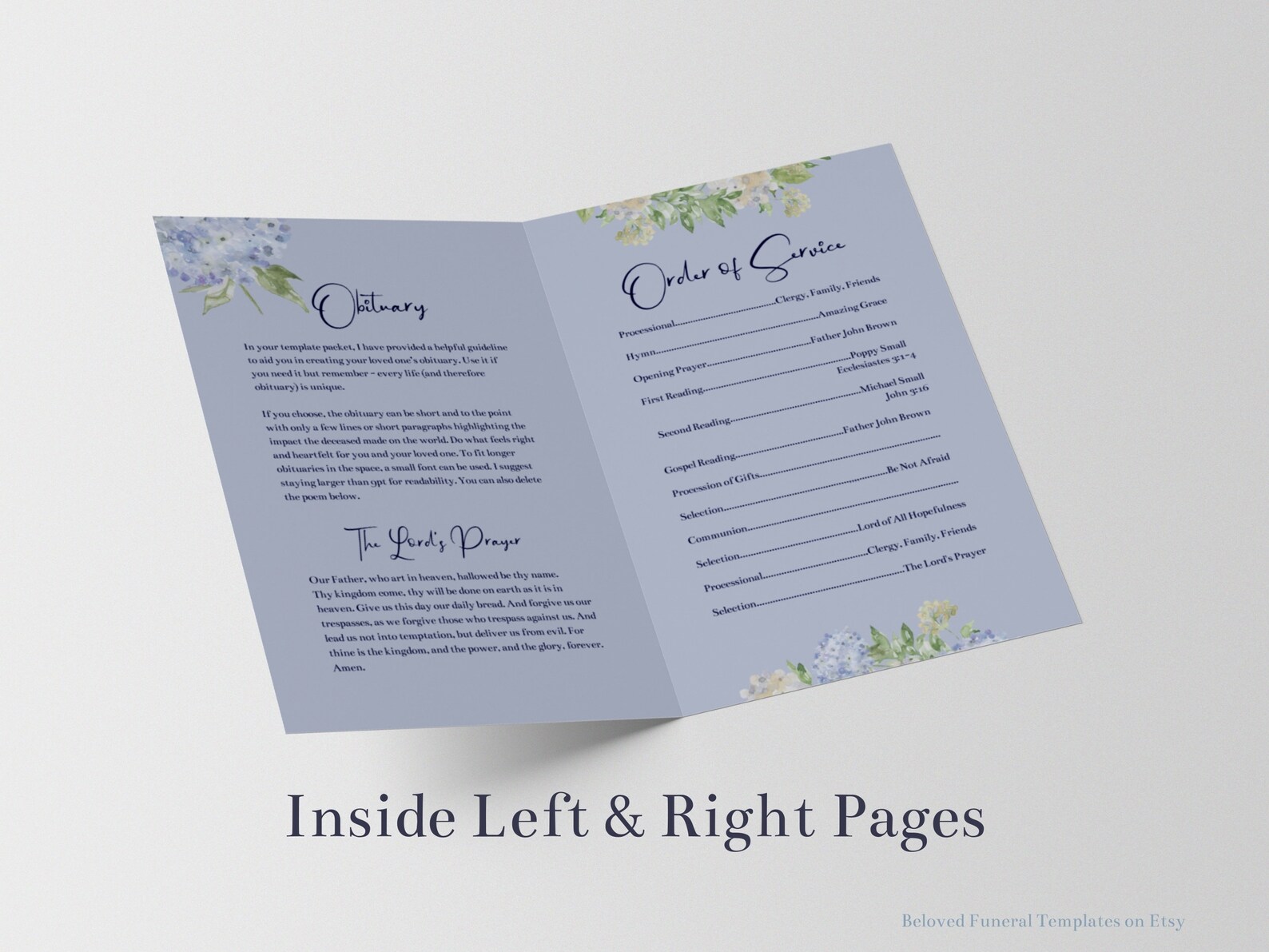 Christian Funeral Program Template With Cross, Obituary Template ...