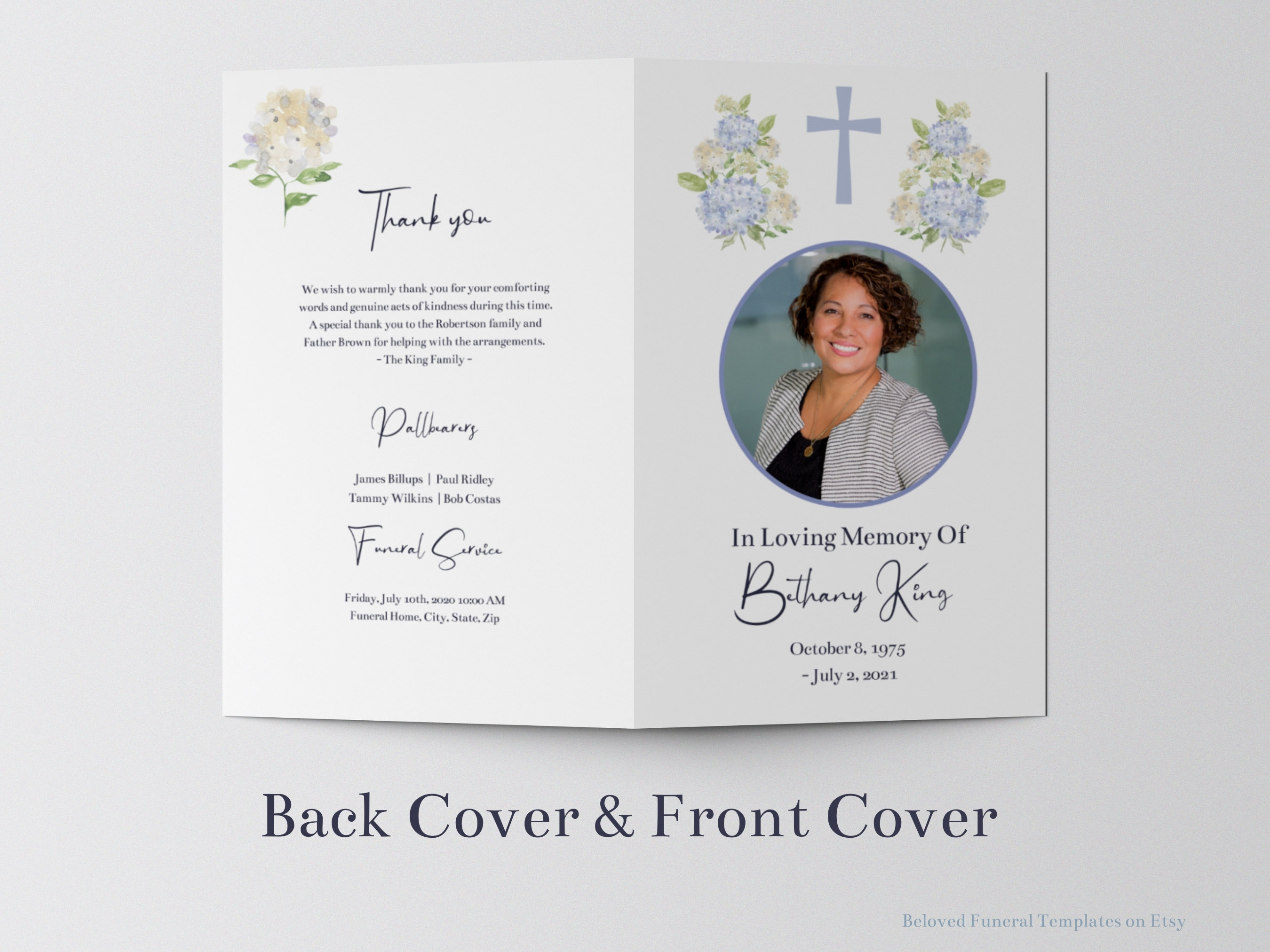 Christian Funeral Program Template With Cross, Obituary Template ...