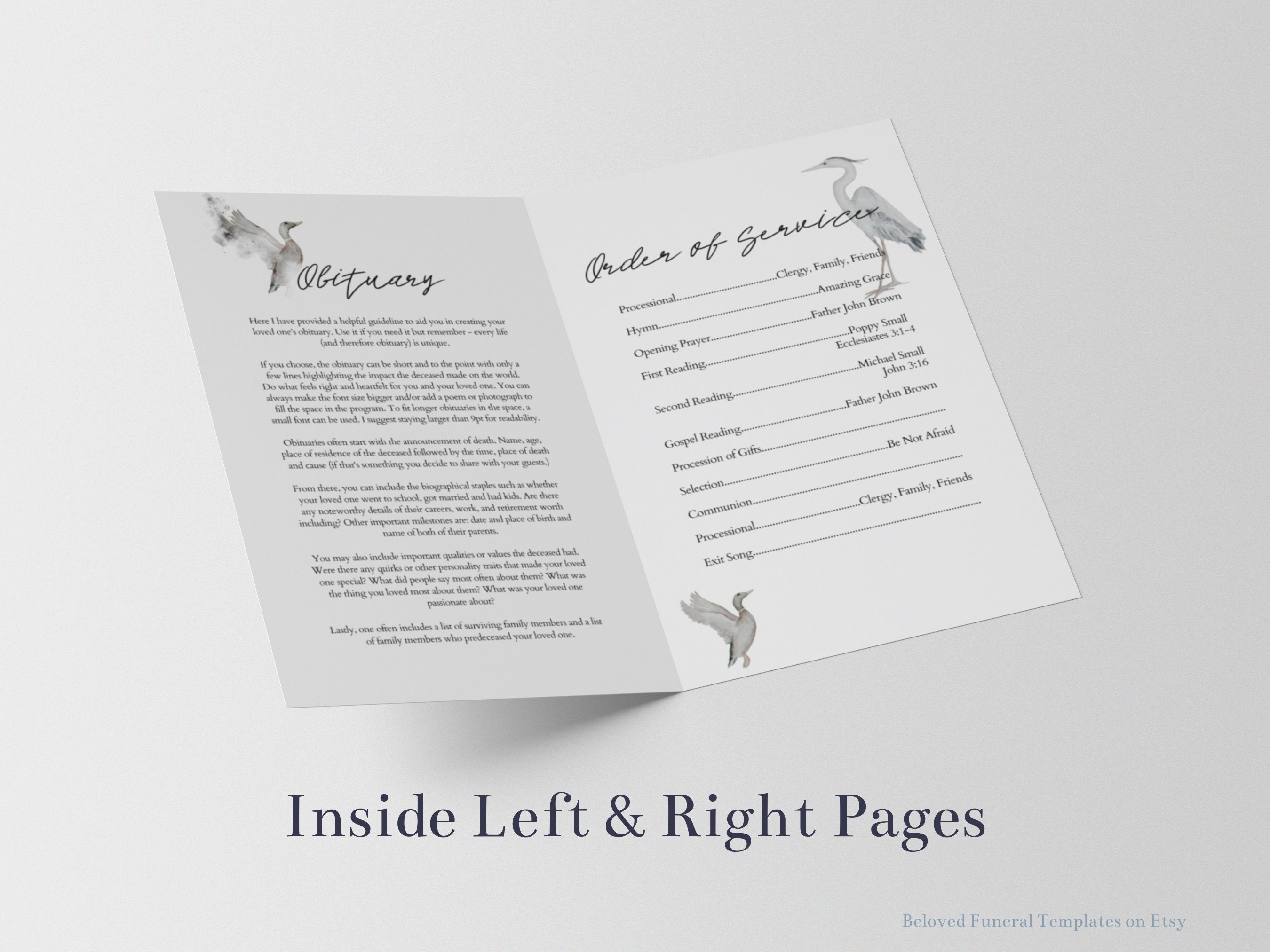 Christian Funeral Program Template With Cross, Obituary Template ...