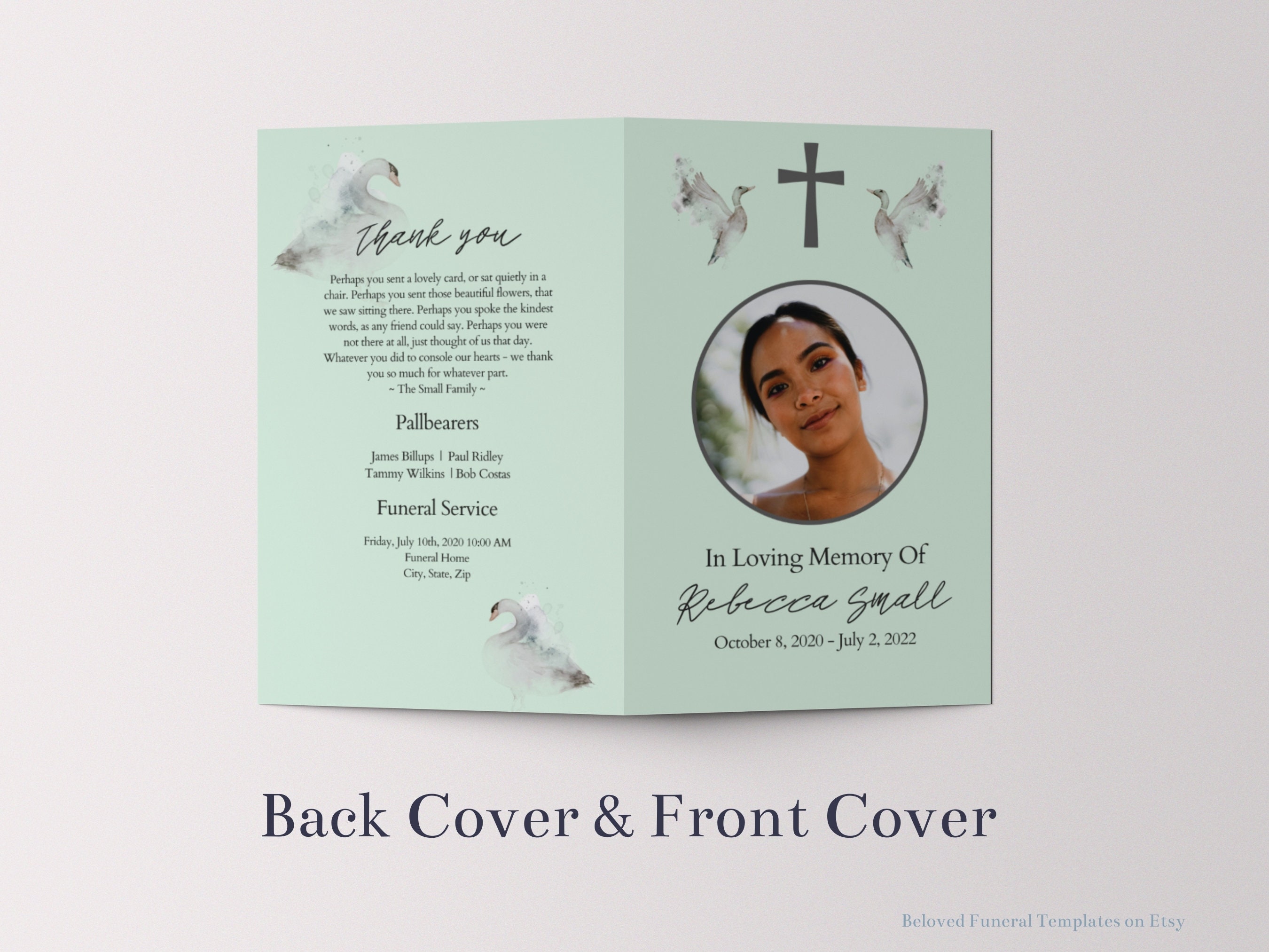 Christian Funeral Program Template With Cross, Obituary Template ...