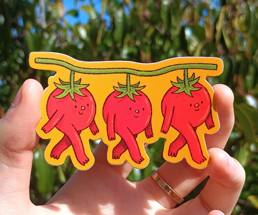 The Tomato Triplets Sticker. Cute Laptop, Phone, Bottle, Sketchbook ...