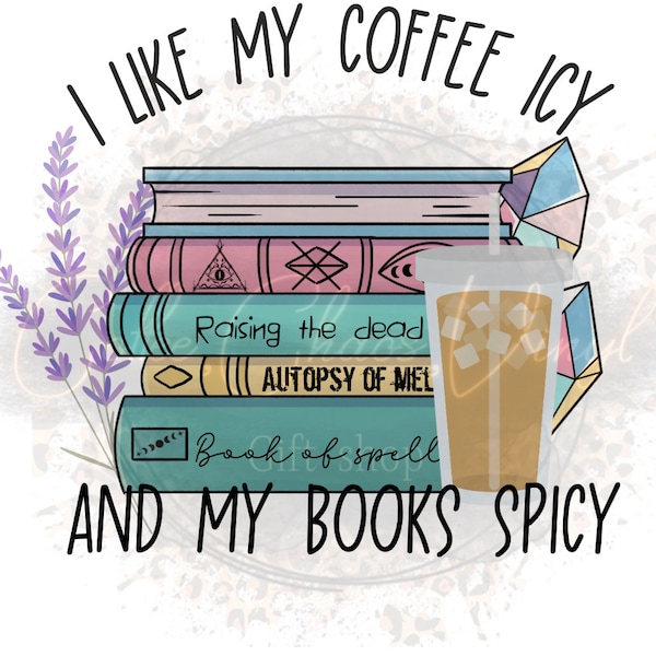 Books Spicy and Coffee Icy Svg - Etsy