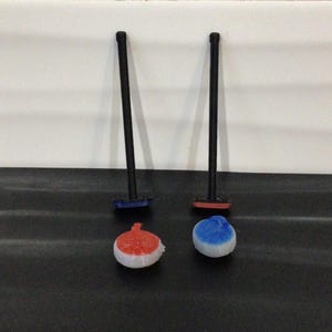 Mini Curling Game Set: Compact Sports Toy With Brooms & Stones - Etsy