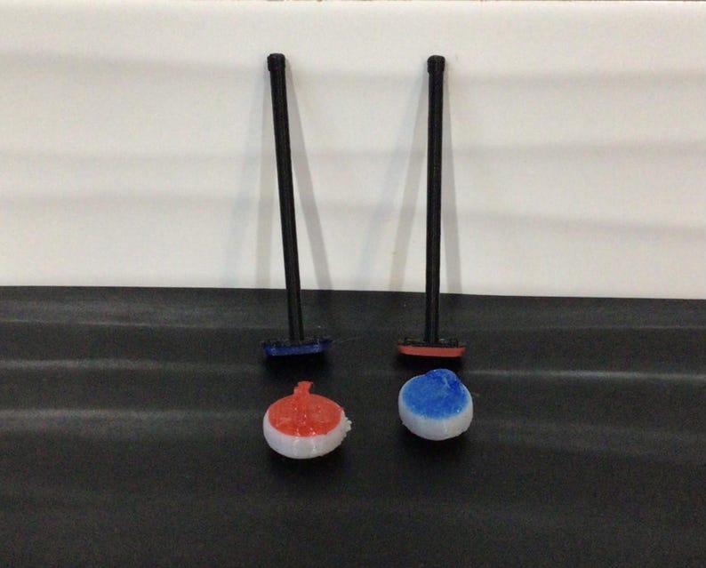 Mini Curling Game Set: Compact Sports Toy With Brooms & Stones - Etsy