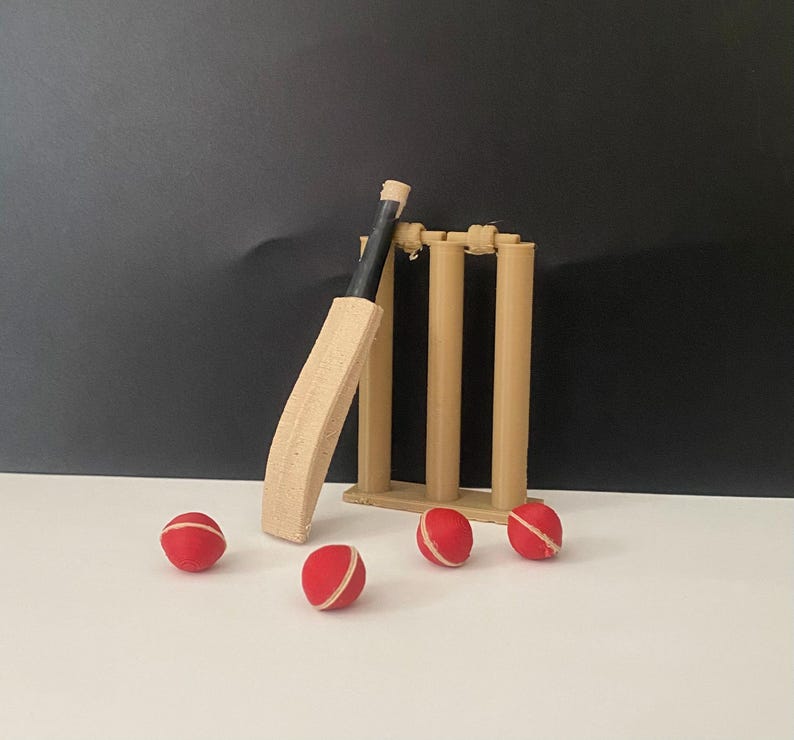 Mini Wooden Cricket Game Set: Kids Sports Toy, Desk Game - Etsy