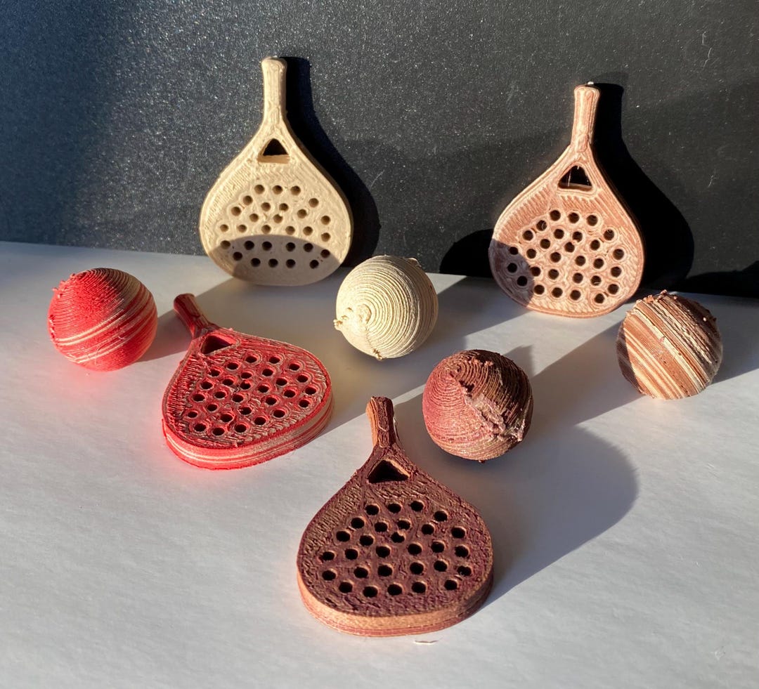Rare Limited Edition Wooden Padel Ball Set - 3D Printed Mini Paddles ...