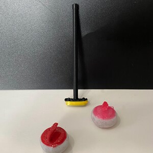 Mini Curling Game Set: Compact Sports Toy With Brooms & Stones - Etsy