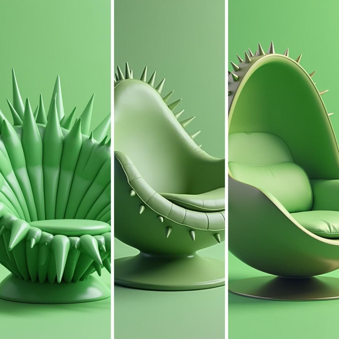 3D Printable Spiked Egg Chair STL Collection: Rare Furniture Designs ...