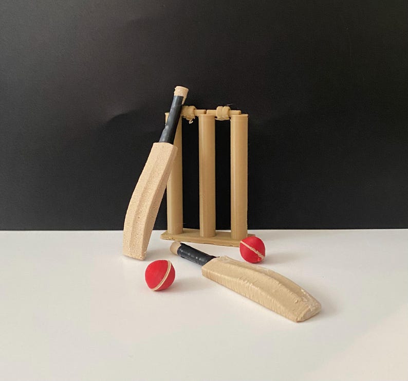 Mini Wooden Cricket Game Set: Kids Sports Toy, Desk Game - Etsy