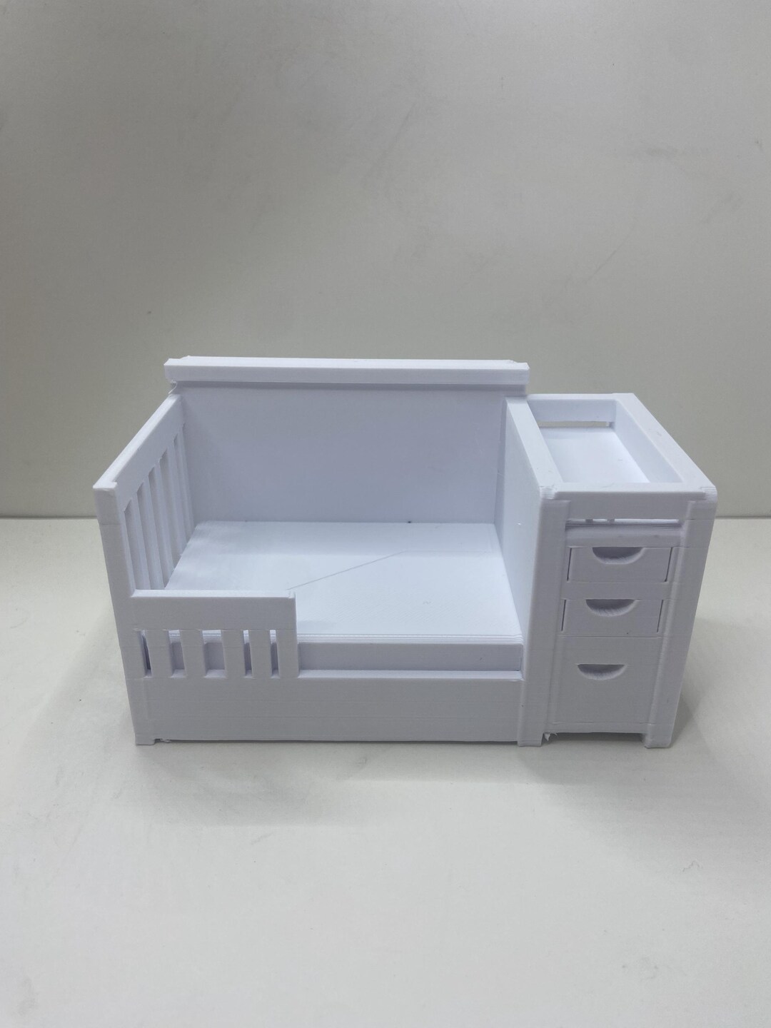 Miniature Dollhouse Baby Crib & Changing Table With Drawers – 1:12 ...
