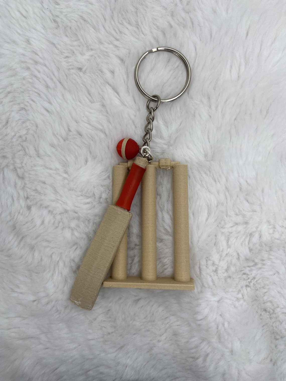 Mini Cricket Bat Keychain: Rare Red Full Game Set Sports Lover Gift - Etsy